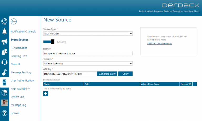 Derdack | Webhook/REST API