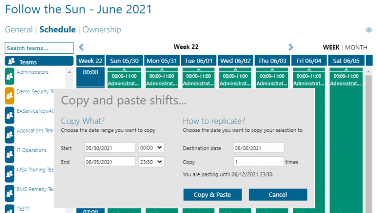 Derdack | Copy and Paste Multi-Team Schedules